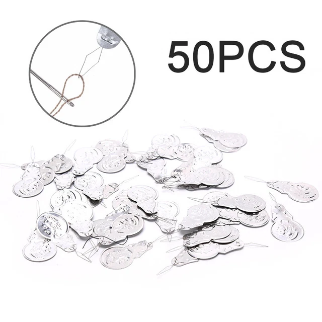 SILVER BOW WIRE Needle Threader Stitch Insertion Hand Machine Sewing ...