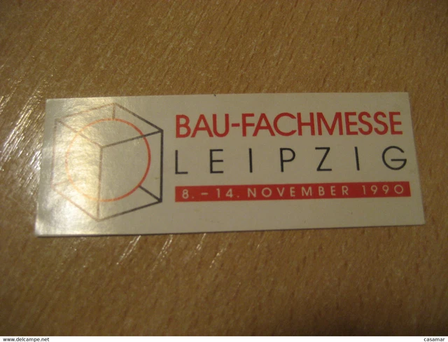 LEIPZIG 1990 BAU Fachmesse Fair Poster Stamp Vignette GERMANY Label EUR ...