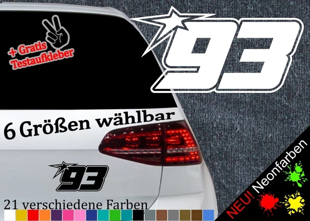 START NUMBER 93 Sticker Racing Start Sticker Car Number MTB Motorcycle ...