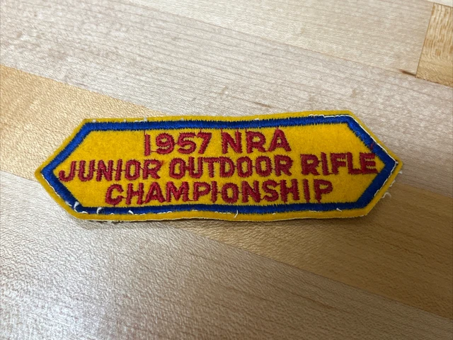 VTG NRA JUNIOR National Outdoor Rifle Championship Felt Patch 1957 Box ...