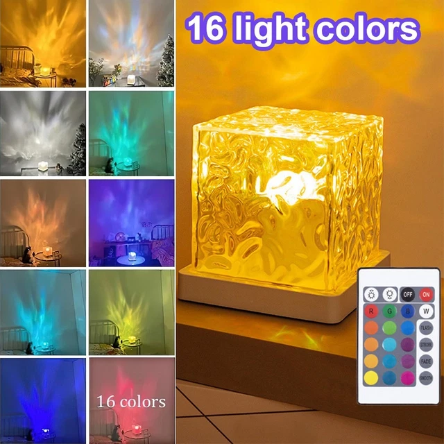 RGB REMOTE AURORA Projector Lamp Cube Northern Lights Dynamic Water ...