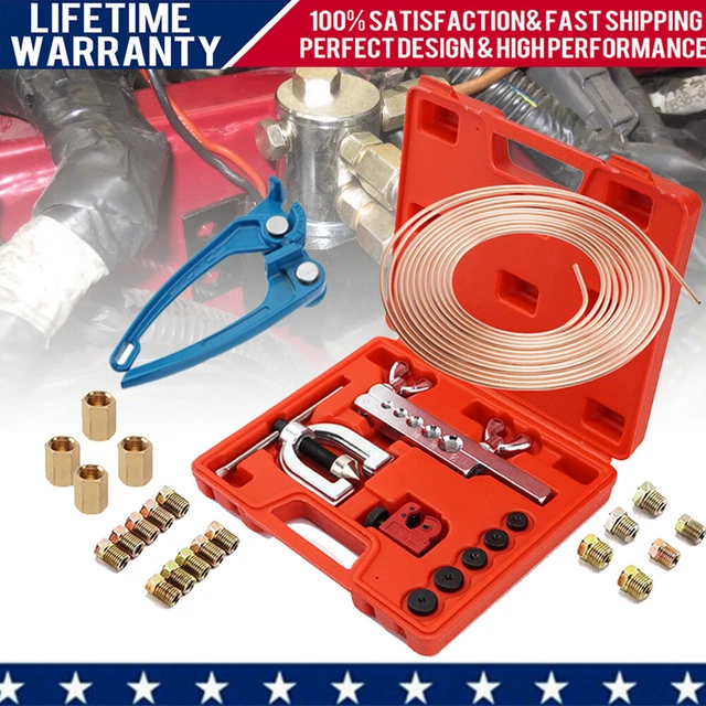 3/16 25FT COPPER Pipe Flaring Tool with Tube Bender Brake Line Pipe ...