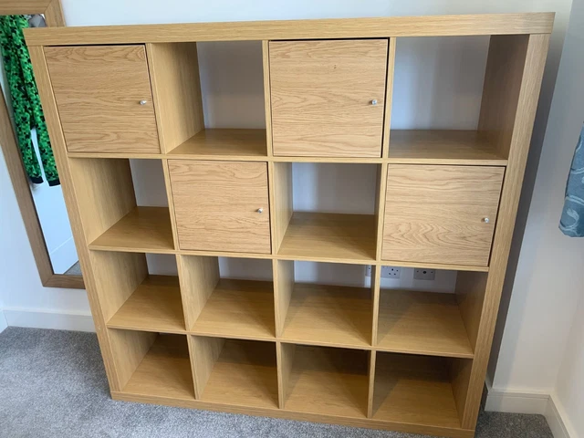 IKEA KALLAX EXPEDIT 4x4 Cube Shelving Unit/Room Divider with 4 Door ...