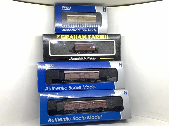 N GAUGE LNER Kit / Scratch built vans & coaches x4 £100.00 - PicClick UK