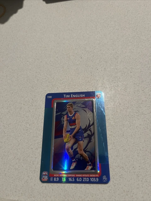 2025 AFL TEAMCOACH Tim English Blue Card Western Bulldogs #198Code ...
