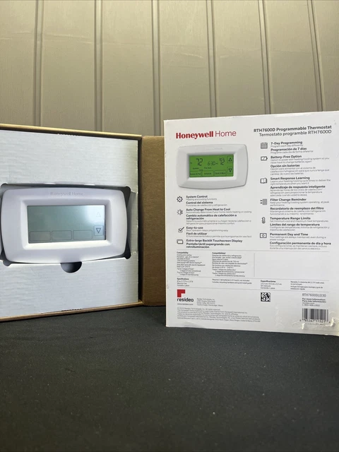 HONEYWELL RTH7600D TOUCHSCREEN 7-Day Programmable Thermostat Heat Pump ...