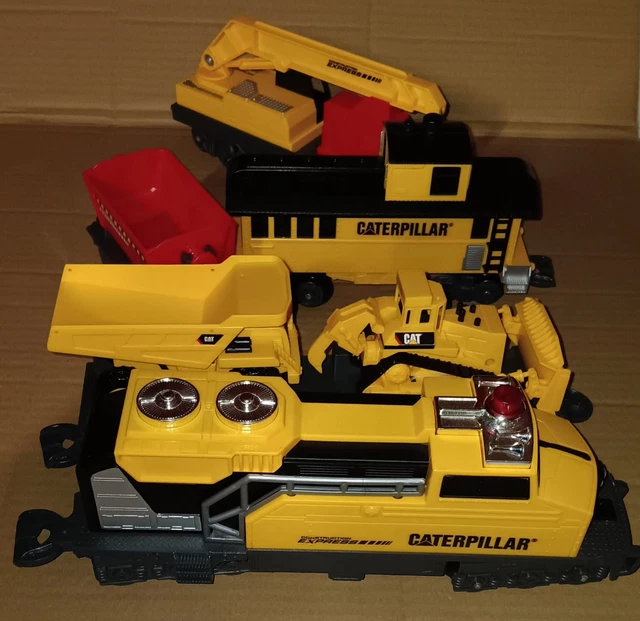 CATERPILLAR CAT CONSTRUCTION Train Set Motorized Train Carriages And ...