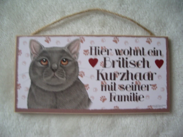 TIERSCHILDER AUS HOLZ ~ Bild mit Spruch ~ Türschild ~ Katze EUR 5,00 ...