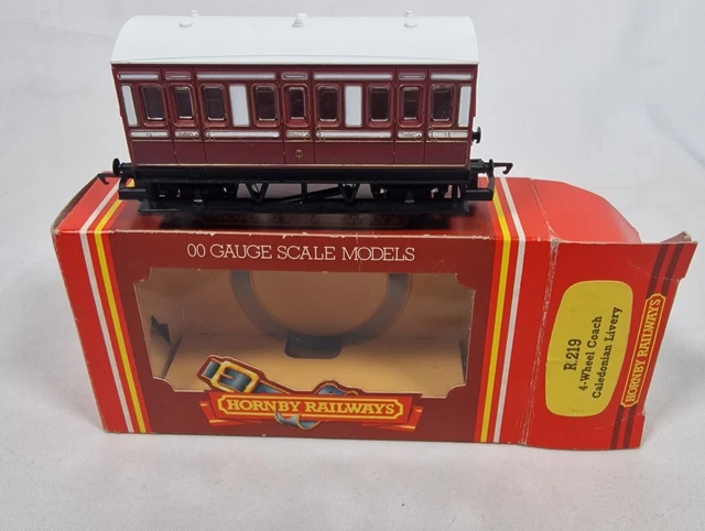 HORNBY 00 GAUGE R219 4-Wheel Coach Caledonian Livery Boxed Very Good ...