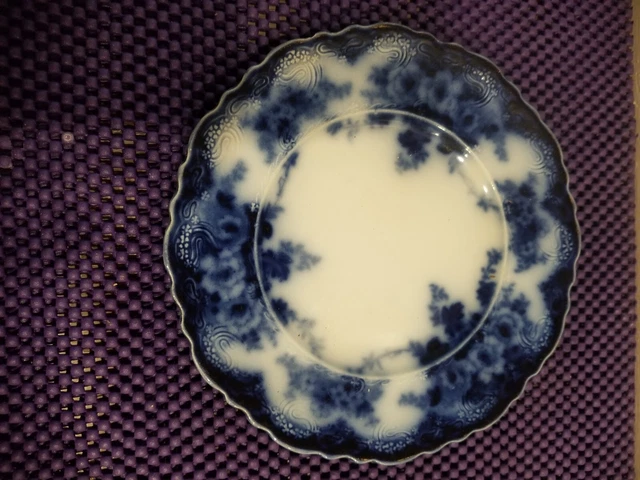 ANTIQUE ALFRED MEAKIN Royal Semi Porcelain Ormonde Saucer Blue and ...