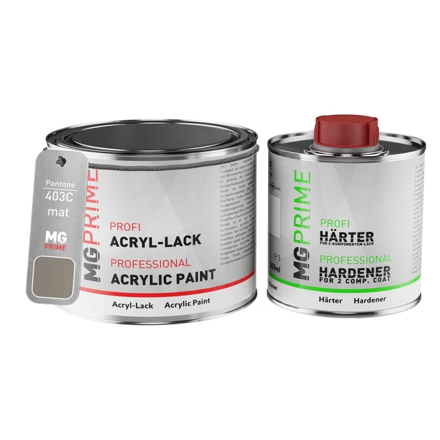 PANTONE 403C GREY Peinture acrylique mate Pot de 0,75 litre, durcisseur ...