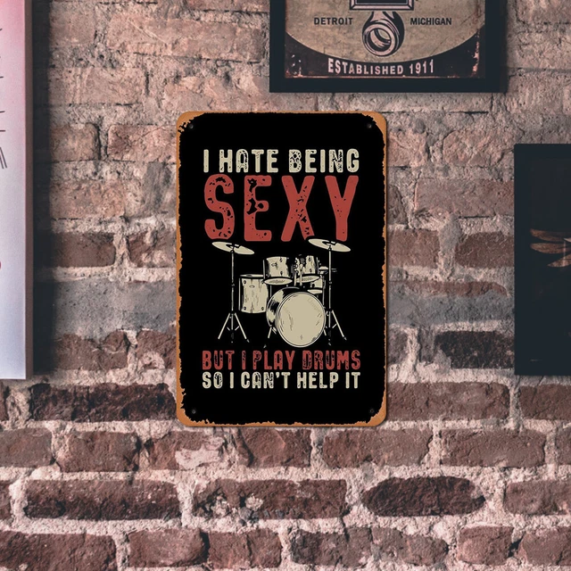 VINTAGE LETTER DRUM Kit Tin Wall Signs Bar Bedroom Decorative Metal ...