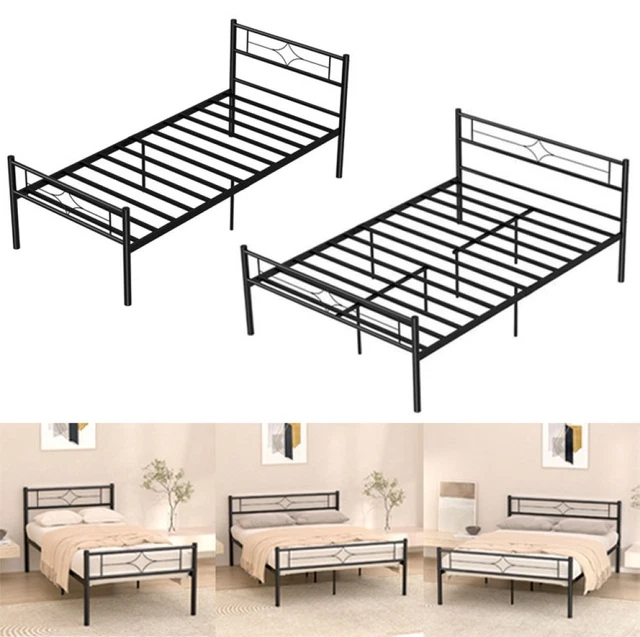 🔥NEW STRONG SINGLE Double Bed 3ft 4.5ft Metal Bed Frame Bedroom ...