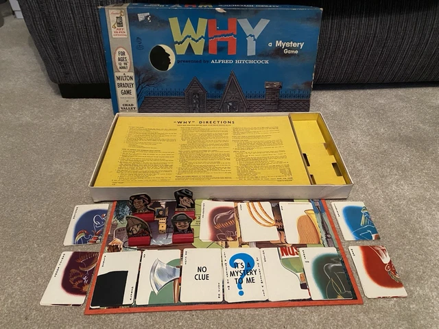 VINTAGE RARE 100% Complete Alfred Hitchcock WHY A Mystery Board Game ...
