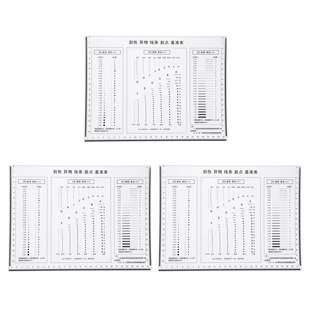 3PCS HIGH PRECISION SEC Size Estimation Chart 285x205mm Transparency ...