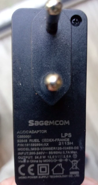 BBOX ALIMENTATION MODEM sagemcom box internet 12 V - 2 A EUR 17,30 ...