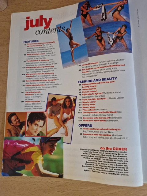 COSMOPOLITAN MAGAZINE UK July 1992 with feature on Sigourney Weaver £5. ...