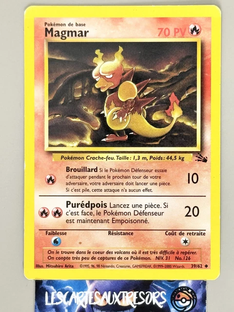 CARTE POKÉMON MAGMAR 39/62 EDITION 2 ED2 Fossile VF FR EUR 6,97 ...