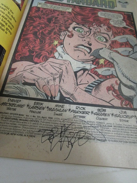 THE AMAZING SPIDER-MAN #331 SIGNÉ AUTOGRAPHE ERIK LARSEN 1990 Marvel ...