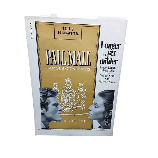 1971 PALL MALL Gold 100's Cigarettes Vintage Print Ad $9.43 - PicClick CA