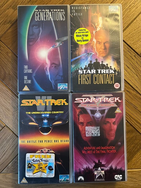 STAR TREK MOVIES x4 VHS Tape Film Videos Generations V VI First Contact ...