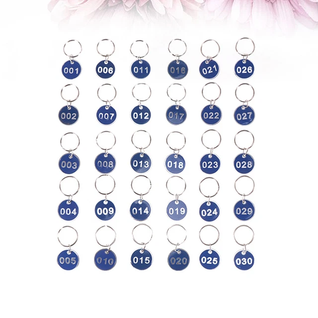 PORTACHIAVI NUMERATO TAG numeri identificativi targhe rotonde numero ...