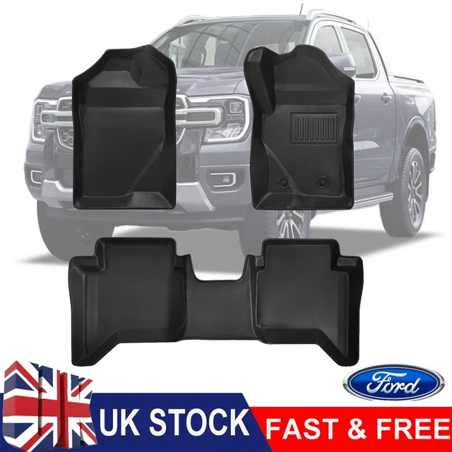 3PCS TPE FLOOR Mats For Ford Ranger T9 2023-2024 Wildtrak Raptor Double ...