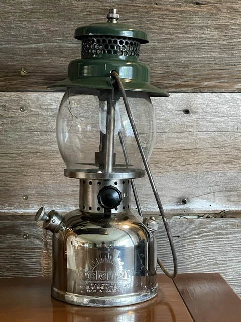 1952 COLEMAN MODEL 247 Camping Lantern CANADA 5/52 Nickel TK-66 *Broken ...