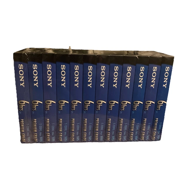 SONY VHS T-120 Premium Grade Blank 6 Hour Tapes 12 Pack Brand New Sealed £35.21 - PicClick UK