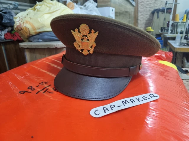 US ARMY AIR Force AAF Enlisted Mens Visor Crusher Hat Dress Cap Bomber ...