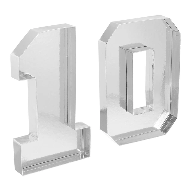 10 CARDBOARD NUMBER Set Paper Box Fillable Tray Container 10", Silver ...