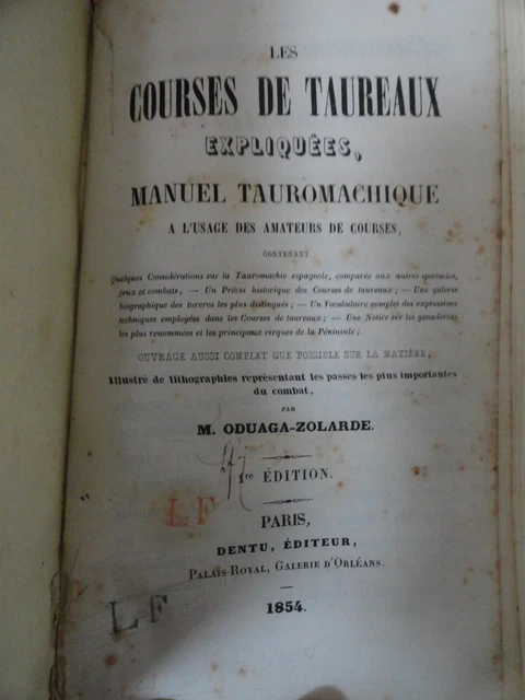 LES COURSES DE taureaux expliquees manuel tauromachique gravure rare ... LES COURSES DE taureaux expliquees manuel tauromachique gravure rare ...