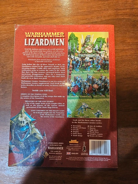 GAMES WORKSHOP WARHAMMER Lizardmen Rulebook Supplement Codex Old World ...