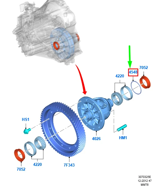 NUOVO FORD MONDEO Mk5 Differenziale Trasm Driving Tg Brg Shim 1818573 ...