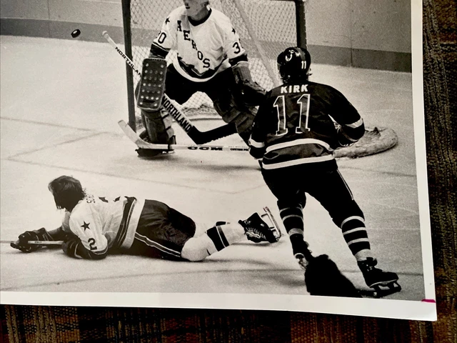1975 WHA HOCKEY Type 1 Photo Wayne Rutledge Gavin Kirk Nhl Goalie Mask ...