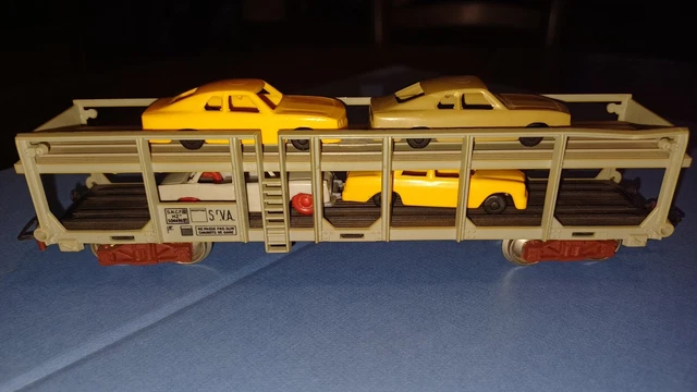 JOUEF WAGON TRANSPORT STVA avec 4 voitures Opel Mercedes Simca 1/87 HO ...
