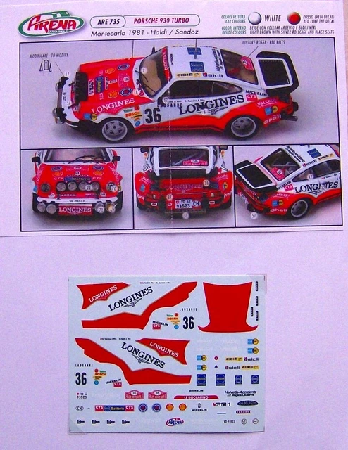 PORSCHE 930 TURBO Rallye Monte Carlo 1981 Claude Haldi No 911 Decals ...