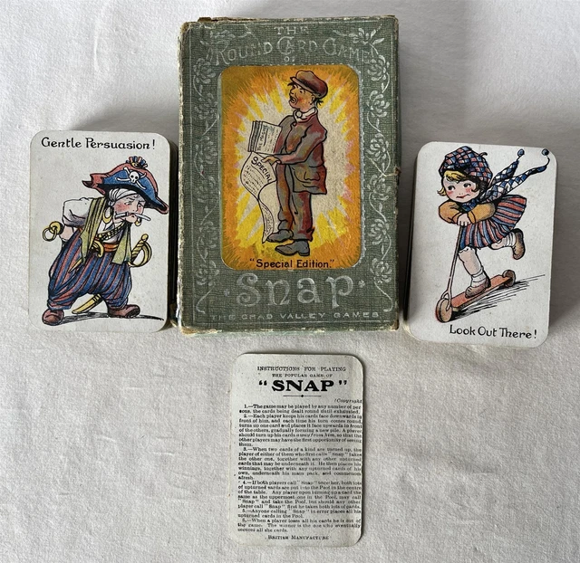 ANTIQUE CHAD VALLEY SNAP Game in Original Box & Instructions Full Deck ...