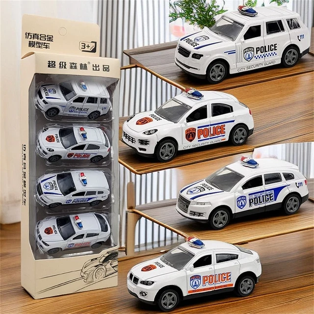 RETURN CAR POLICE Toy Car Simulation Metal Cars Model Pull Back Car ...