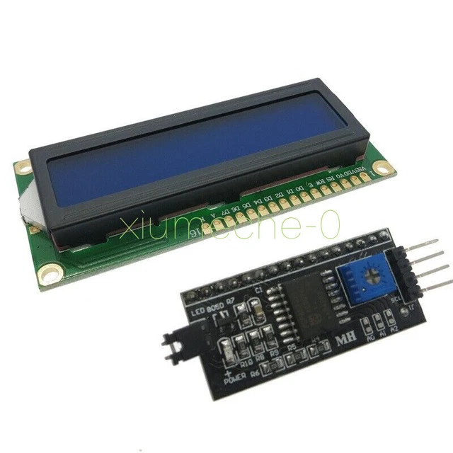 1602 16X2 LCD Character Display + IIC/I2C Serial interface Board Module ...