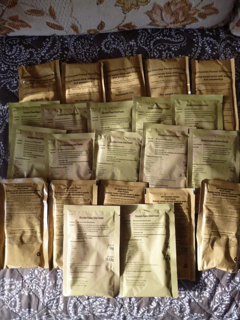 RATION PACK HOT CHOCOLATE DRINK SACHETS x 22 JOBLOT. £6.01 - PicClick UK