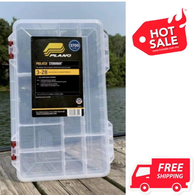 PLANO PROLATCH STOWAWAY Large 3700 Clear Organizer Tackle Box, Large ...