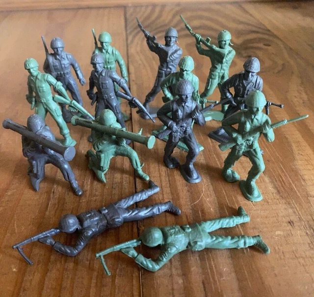 VINTAGE ORIGINAL 1960'S MPC Army Men 7 Poses Green & Gray $14.95 - PicClick