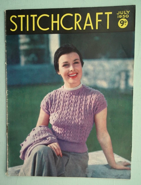 VINTAGE STITCHCRAFT MAGAZINE 1950 original knitting patterns 1940s 50s women's £12.68 - PicClick UK