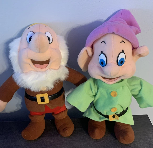 WALT DISNEY SNOW White Seven Dwarf Sneezy & Dopey 12” Plush Doll Mattel ...