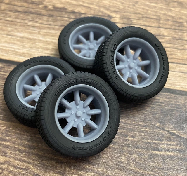 1/24 SCALE: 17-INCH Minilites model car wheels/tires. Resin; 3D Print £ ...