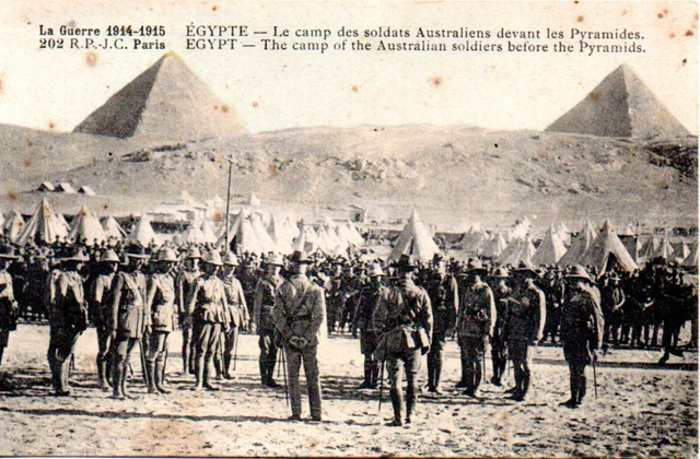 WW1 AUSTRALIAN SOLDIERS Army in Egypt Mena Camp Rare Photo Postcard ...