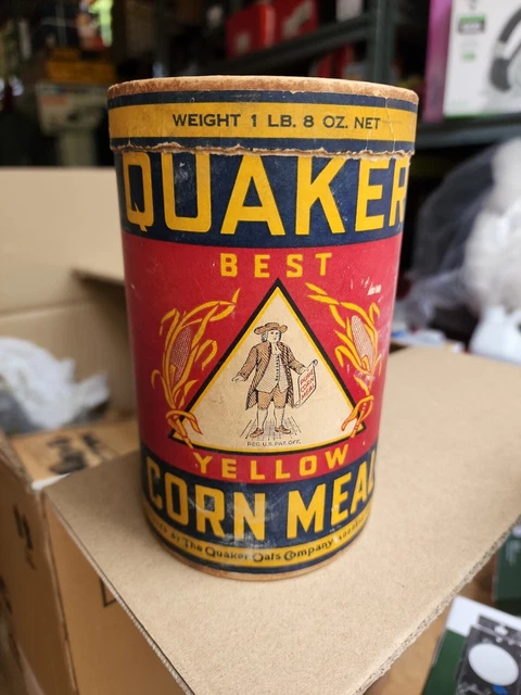 VINTAGE QUAKER OATS Best Yellow Corn Meal 8oz Container Tin - Empty ...