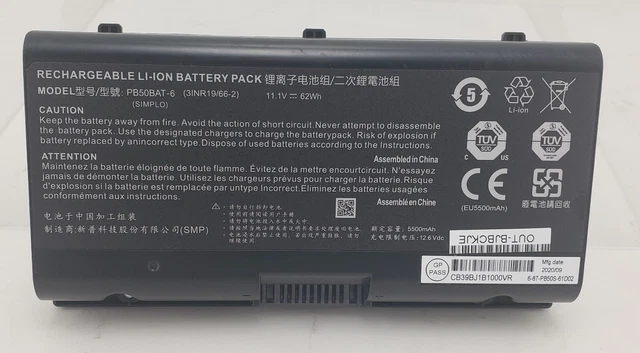CLEVO PB51XX/RX15/NH55XX/RAPTOR X15 Battery Pack; 87-PB50S-61D02 $159. ...