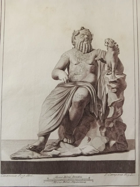 KUPFERGRAVUR ANTIKE VON Herculane Morghen 700 Alter Faun Silen ...